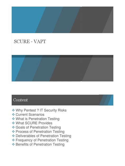 Service Vapt Presentation Pdf Penetration Test Vulnerability
