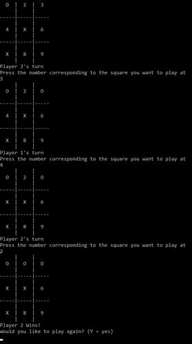 Tic Tac Toe In C By Colby