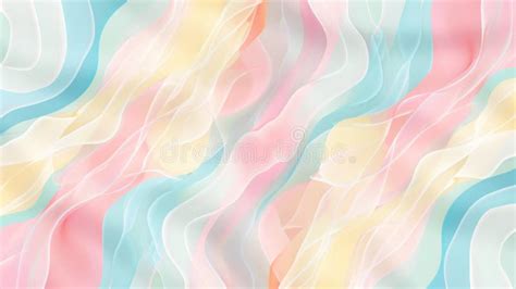 Abstract Pastel Waves In Flowing Layered Patterns Seamless Background Design Stock