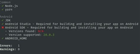 React Native Doctor Does Not Find Installed Android Studio Installed SDKs Issue React
