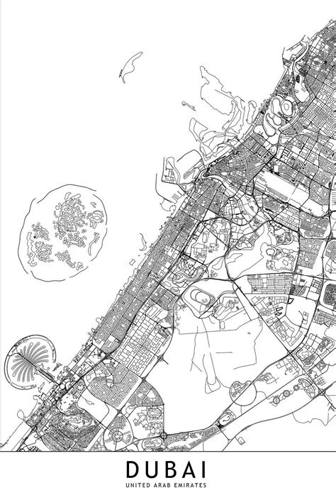 Dubai Uae Map In Retro Style Artofit