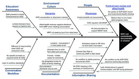 Ishikawa Fishbone Diagram Identifying All Identified Gaps
