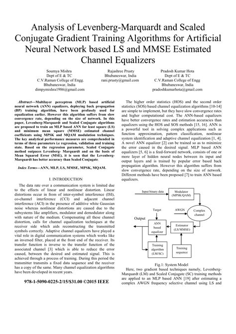 pdf analysis of levenberg marquardt and scaled conjugate gradient