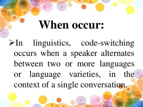 Presentation On Code Switching