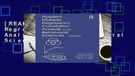 Read Applied Multiple Regressioncorrelation Analysis For The