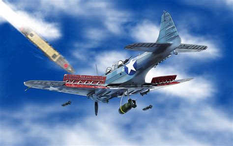 Soranokakera01 Sbd Dauntless Kantai Collection Aircraft Aircraft Carrier Airplane Battle