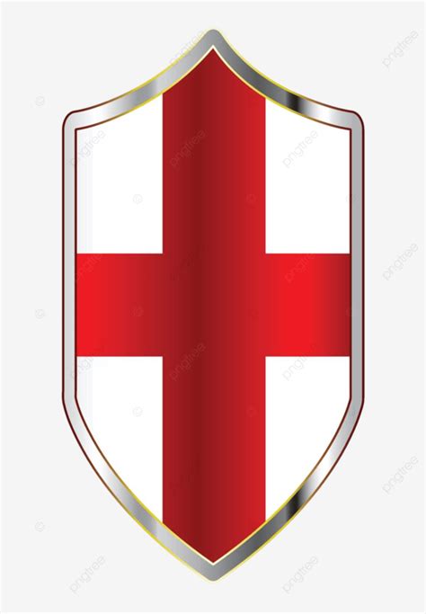 English Flag On A Crusader Shield Christian Motif Isolated Vector