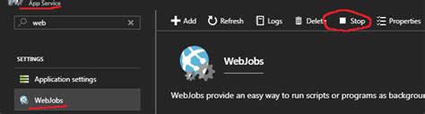 Stopping An Azure Service Does Not Stop The Webjobs Continuously Running Behind It Stack