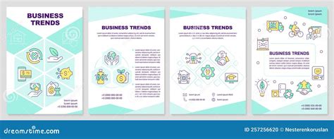 Sustainable Business Trends Turquoise Brochure Template Stock Vector Illustration Of