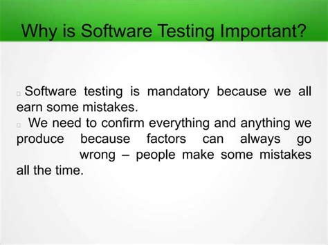 why is software testing important pptx