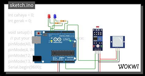 Sensor Cahaya Dan Pir Wokwi Esp32 Stm32 Arduino Simulator