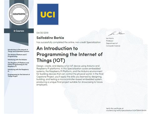 Saifeddine Barkia On Linkedin Iot Uci Raspberrypi Arduino Coursera Embeddedsystems