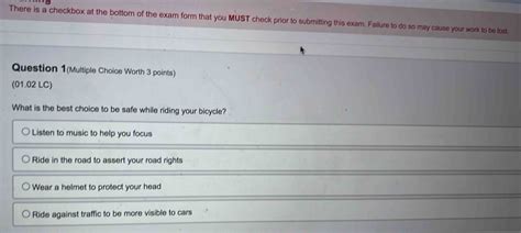Solved There Is A Checkbox At The Bottom Of The Exam Form That You