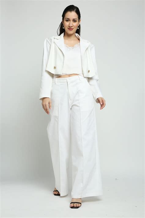 Stunning White Pants Suit For Women Upto 30off White Cropped Blazer