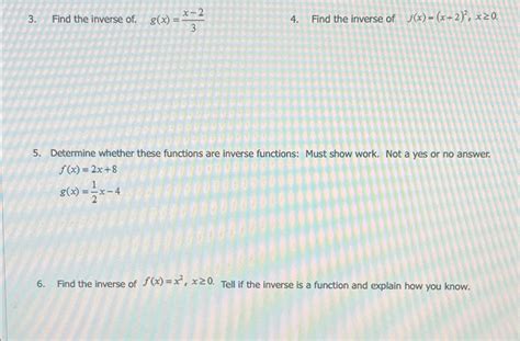 Solved Find The Inverse Of G X X 23Find The Inverse Of Chegg Com