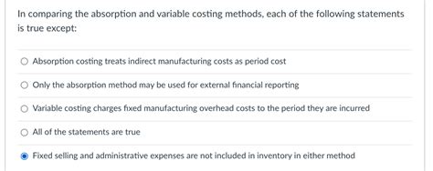 solved in comparing the absorption and variable costing