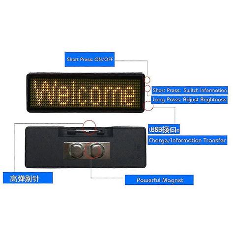 Tib Fully New Bluetooth Led Name Badge Diy Programmable Scrolling