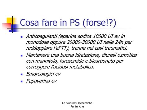 Ppt Le Sindromi Ischemiche Periferiche Acute Powerpoint Presentation