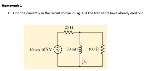 Solved Homework Find The Current Il In The Circuit Chegg Com