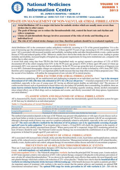 Pdf Update On Management Of Non Valvular Atrial Fibrillation Dokumen Tips