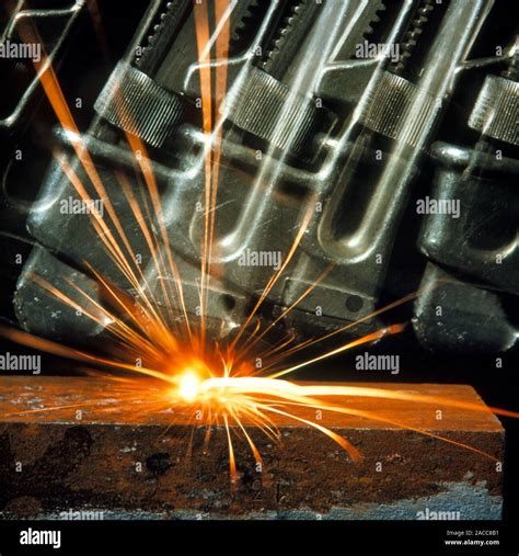 Thermite Reaction Time Exposure Image Of Sparks Caused By A Thermite