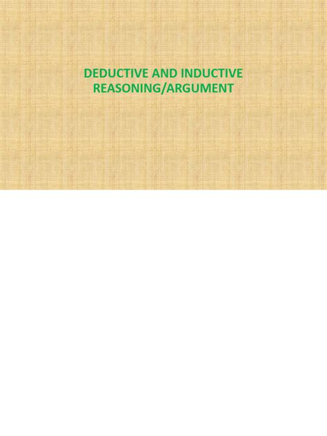 Deductive And Inductive Reasoning Lecture Pdf Argument Deductive