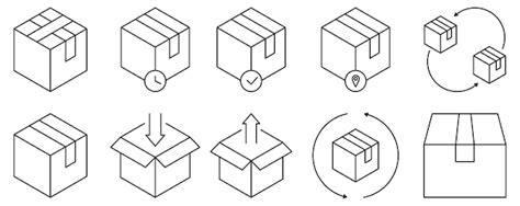 Premium Vector Set Of Line Box Icons
