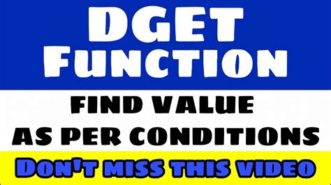 Dget Function Excel In Hindi Ii Vlookup With Condition Excel In Hindi Computorism Youtube