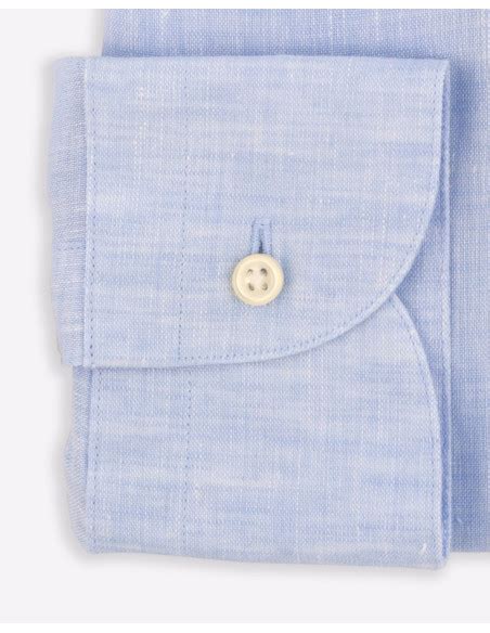 Camicia Slim Fit 100 Lino Collo Coreano In Tinta Unita