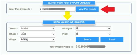 Odisha Plot Details By Unique Plot Id