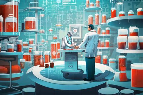 Futuristic Lab With Scientists Stock Illustration Illustration Of Technology Development