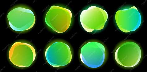 Premium Vector Abstract Blur Shapes Green Color Gradient Iridescent Colors Effect Soft