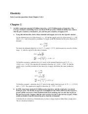 Elasticity Practise Set Pdf Elasticity Select Exercise Questions From Chapter Chapter