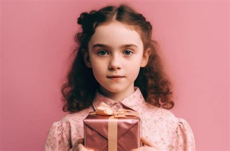 Premium Ai Image Excited Pretty Lady In Dress Holding T Boxes Over