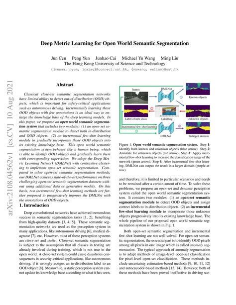 Deep Metric Learning For Open World Semantic Segmentation Deepai