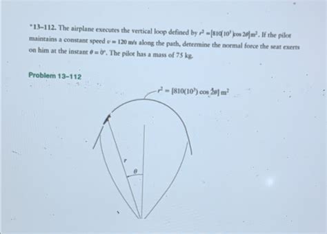 Solved 13 112 The Airplane Executes The Vertical Loop Chegg