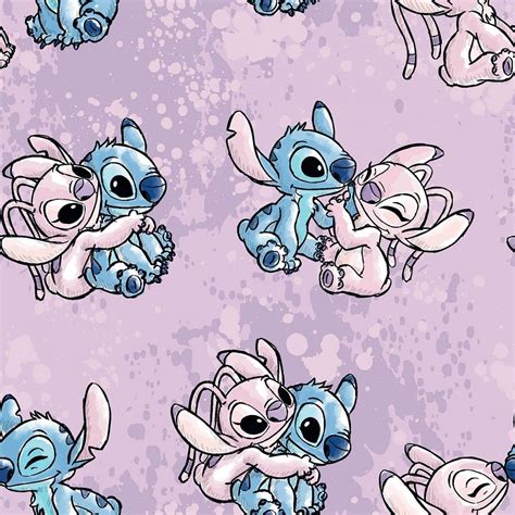 Cute Stitch And Angel Wallpaper