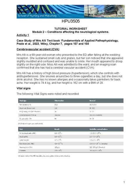 hpu3505 week two tutorial activities worksheet updated feb24