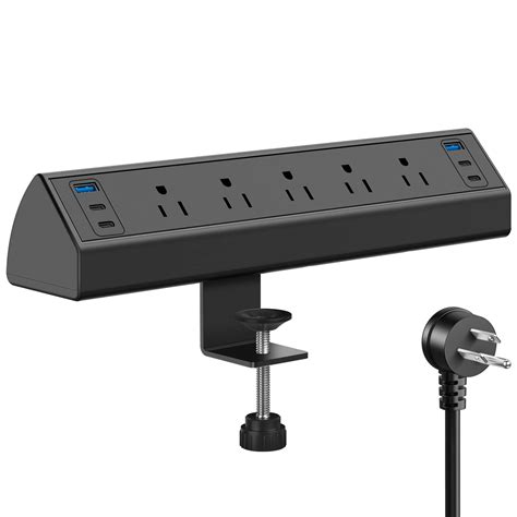 Desk Clamp Power Strip Usb C 40w Total Fast Charging Station 4 Pd 20w Usb C Ports Desk Edge