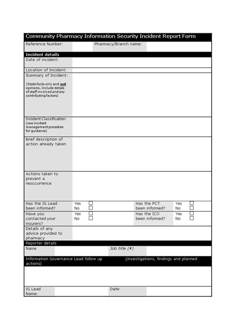 免费 Information Security Incident Report template 样本文件在