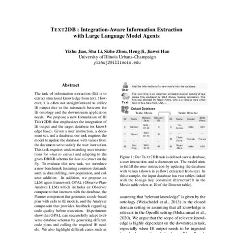 Text2db Integration Aware Information Extraction With Large Language