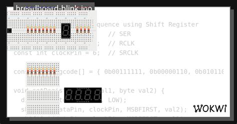 74hc595 4 X 7 Segment Mla Wokwi Esp32 Stm32 Arduino Simulator