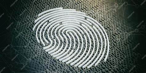 Premium Photo Fingerprint On Binary Code Background Digital Identification Id Concept 3d