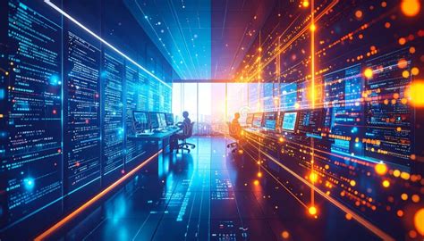 Data Analysis Action In Cybersecurity Command Center Digital