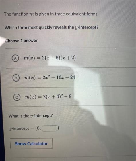 Solved The Function M Is Given In Three Equivalent Forms Which