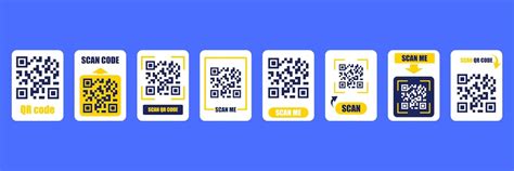 스마트 폰 Qr 코드 프레임 벡터에 대한 Qr 코드 스캔 전자 디지털 기술 벡터 일러스트 레이 션 평면 스타일 설정 프리미엄 벡터