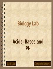 Acids Bases PH Biology Lab Acids Bases And PH Start Lab Complete Report Sheet Instructions For