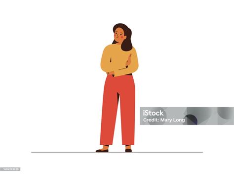 Ilustración De Mujer Disgustada Mostrando El Gesto De Parada Con La