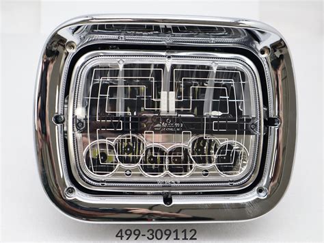 Large Rectangular 5 X 7 Headlight Assembly With A Heated Lens Led