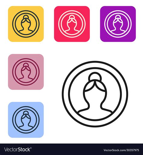 Black Line Create Account Screen Icon Isolated Vector Image